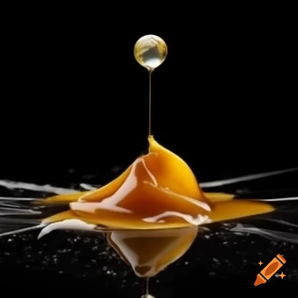 Puddle of goo with orb on black background on Craiyon