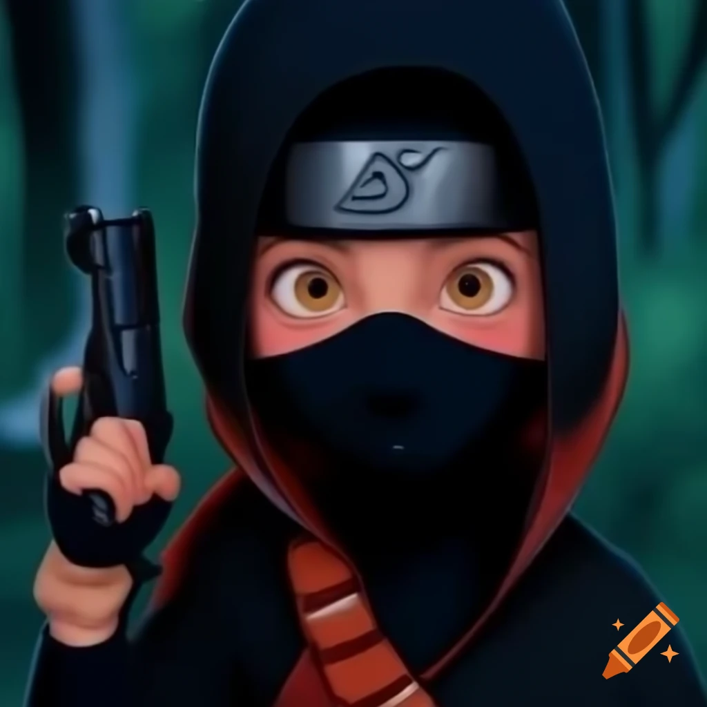 Ninja boy character holding a gun, high definition avatar on Craiyon