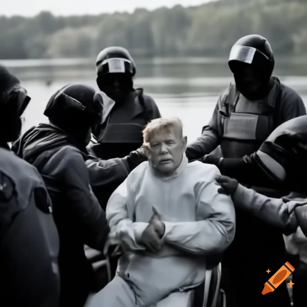 Photorealistic scene of Donald Trump arrested by Federal Agents in ...