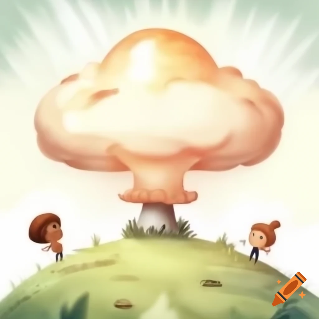 Children's drawing of a nuclear explosion on Craiyon