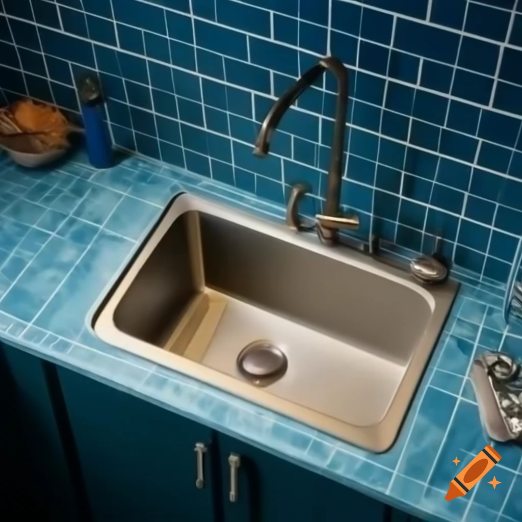 Small kitchen with sage green cabinets tan brown granite countertops on ...