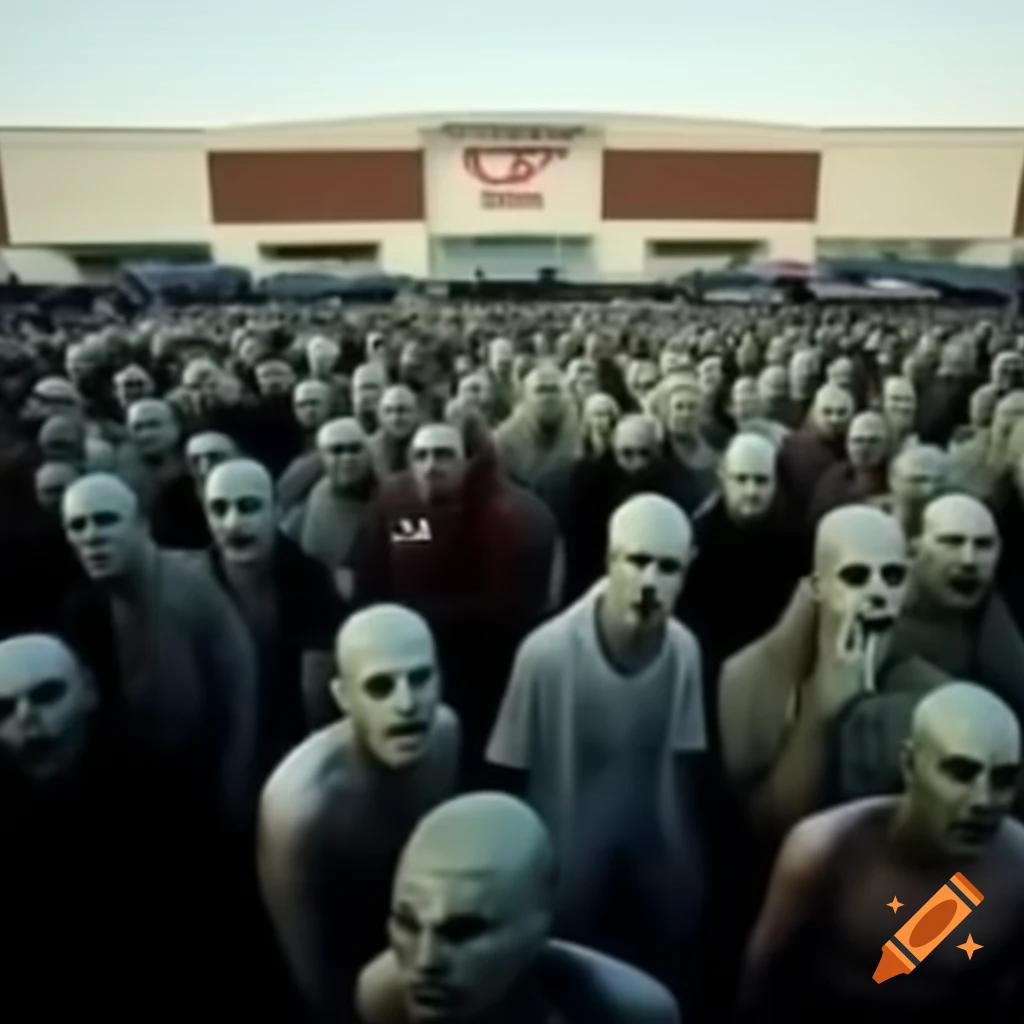 Zombie-filled parking lot in front of a mall for YouTube thumbnail on ...