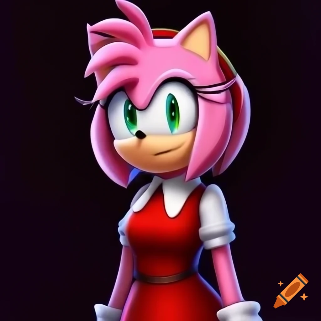Amy Rose depicted as an elderly woman on Craiyon