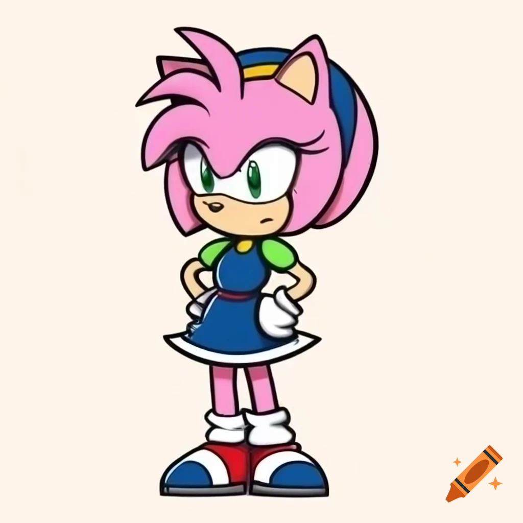 Amy Rose depicted as an elderly woman on Craiyon