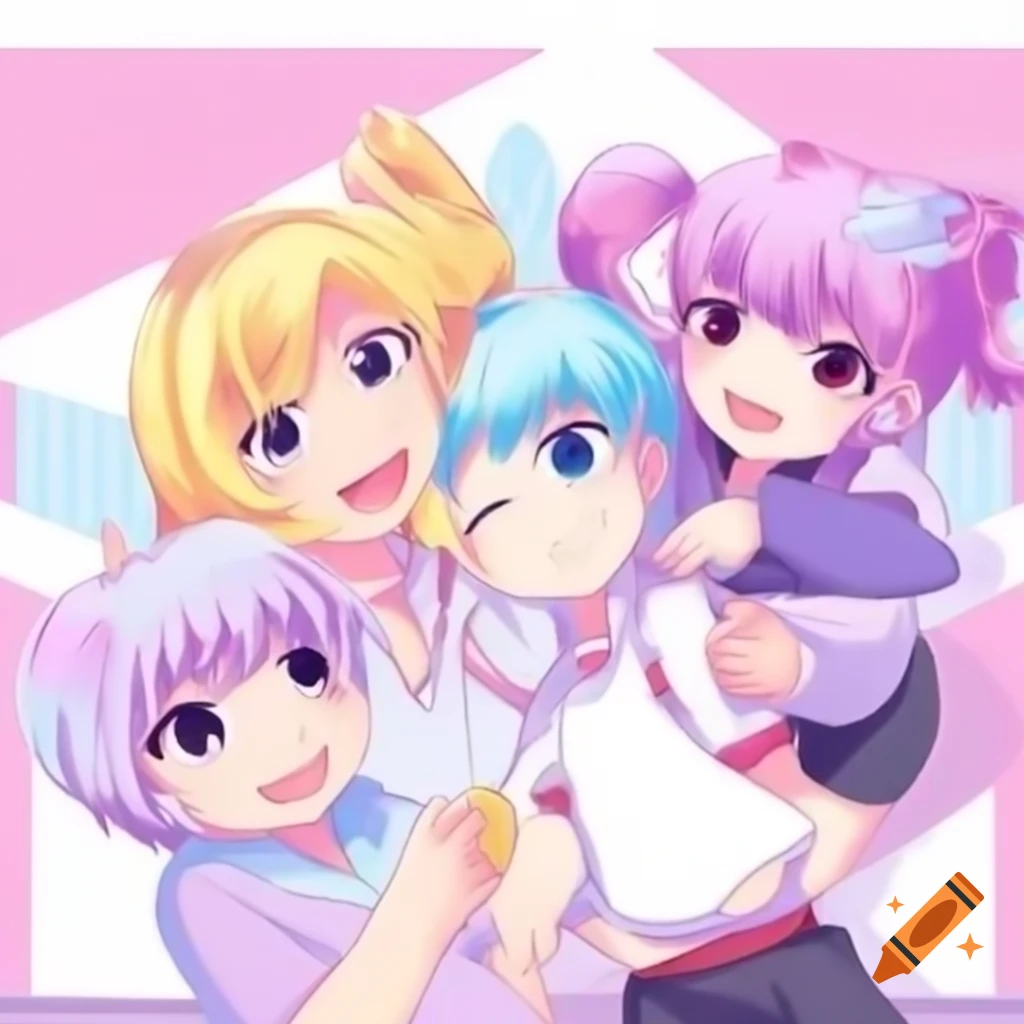 Anime style pastel kids show on television on Craiyon