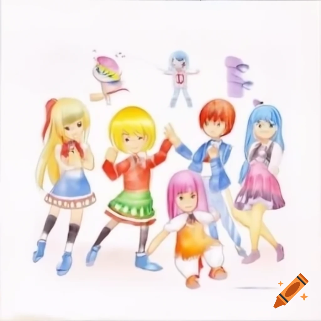 Anime style pastel kids show on television on Craiyon