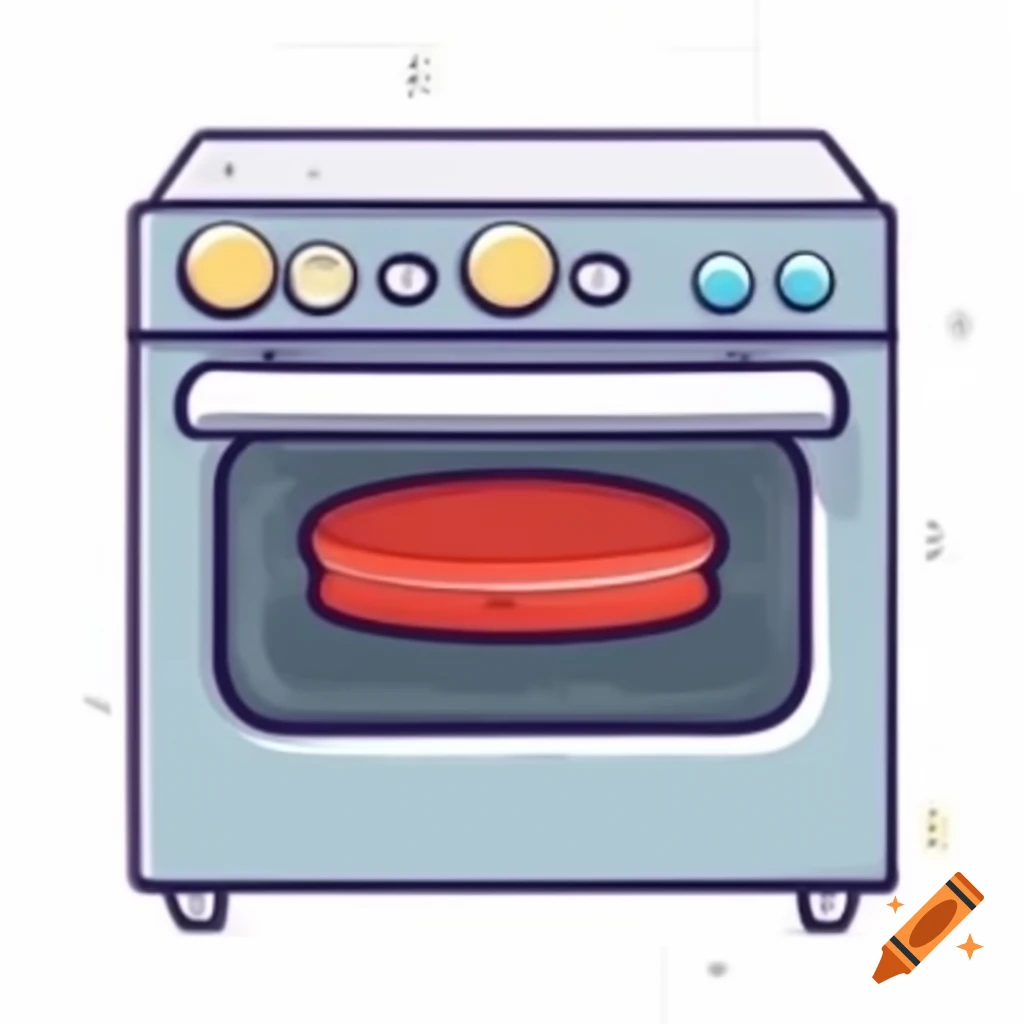 Cartoon-style oven design on Craiyon
