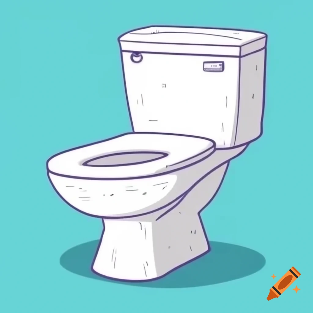 South park-style cartoon bathroom with toilet and bathtub on Craiyon