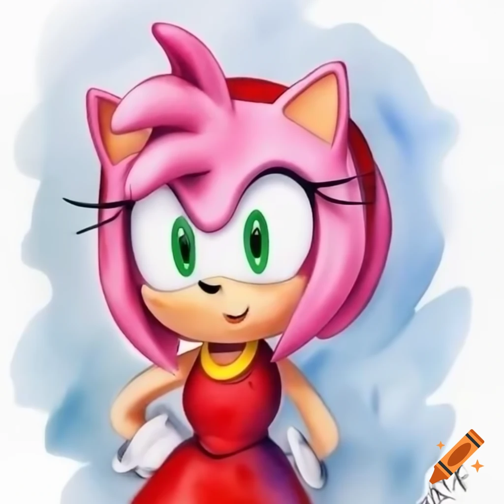 Amy rose depicted as an elderly woman on Craiyon