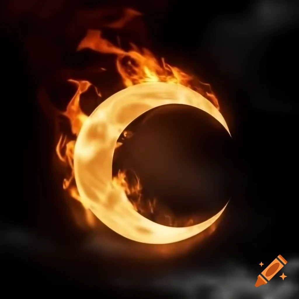 Moon engulfed in flames on Craiyon