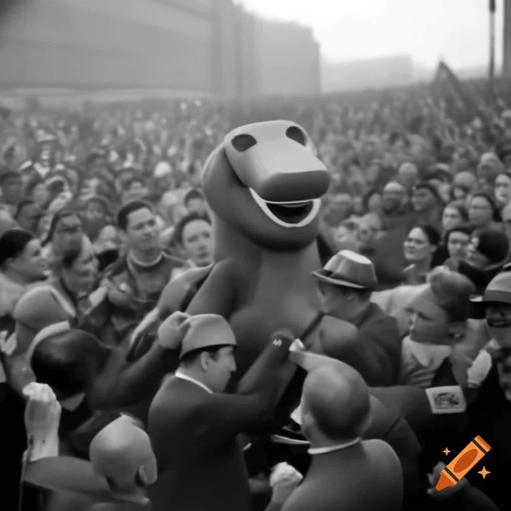 Winnie the pooh depicted as a dictator giving a speech to a crowd in a ...