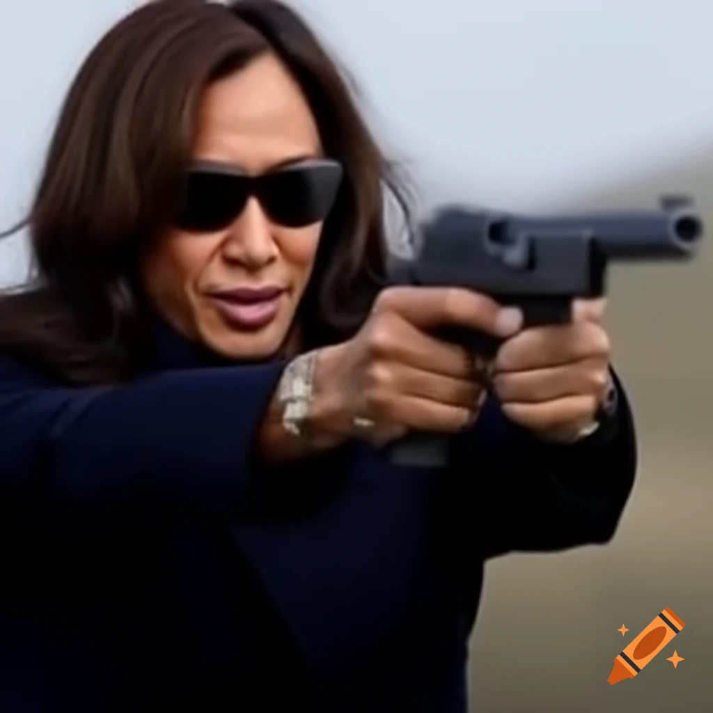 Kamala harris holding a gun on Craiyon