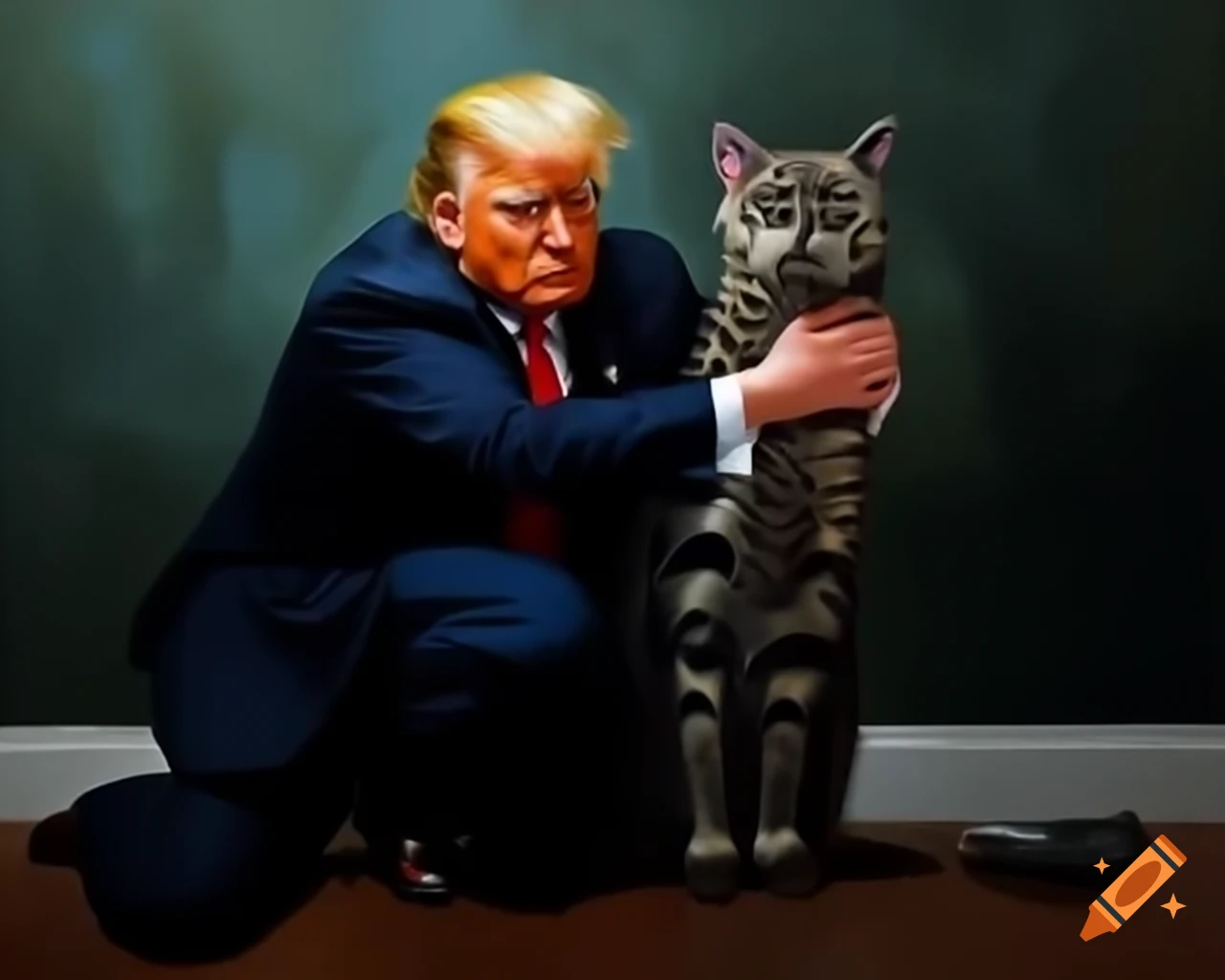Humorous scene of cat attacking Donald Trump and JD Vance in Norman ...