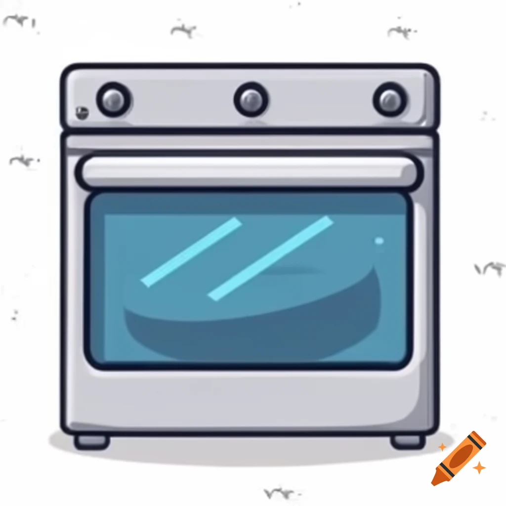 Cartoon-style oven design on Craiyon