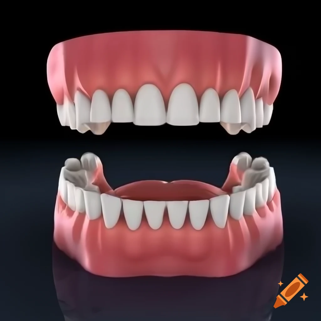 3d dental arch image with dark background, high resolution on Craiyon