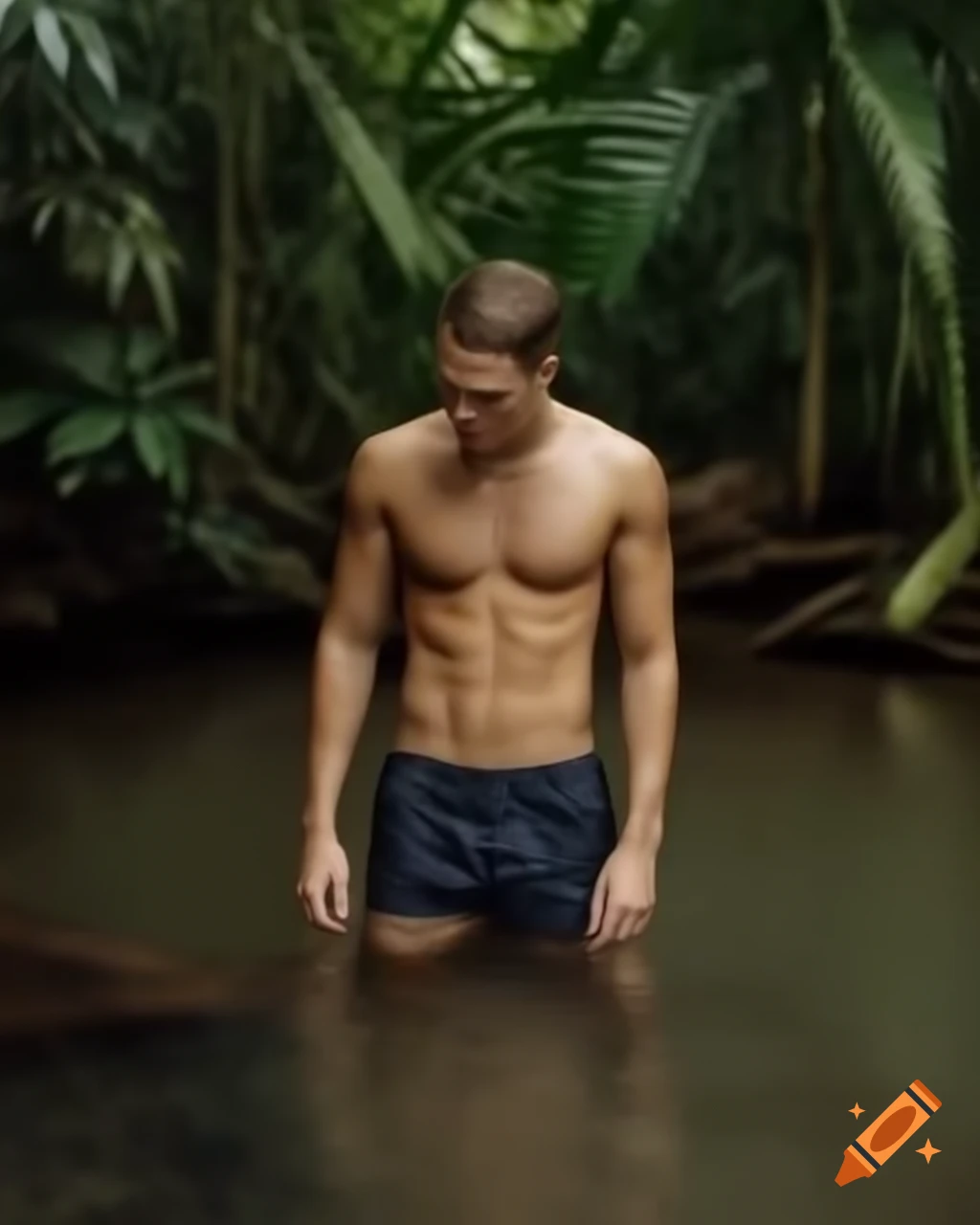 Tanner Buchanan in a jungle setting on Craiyon