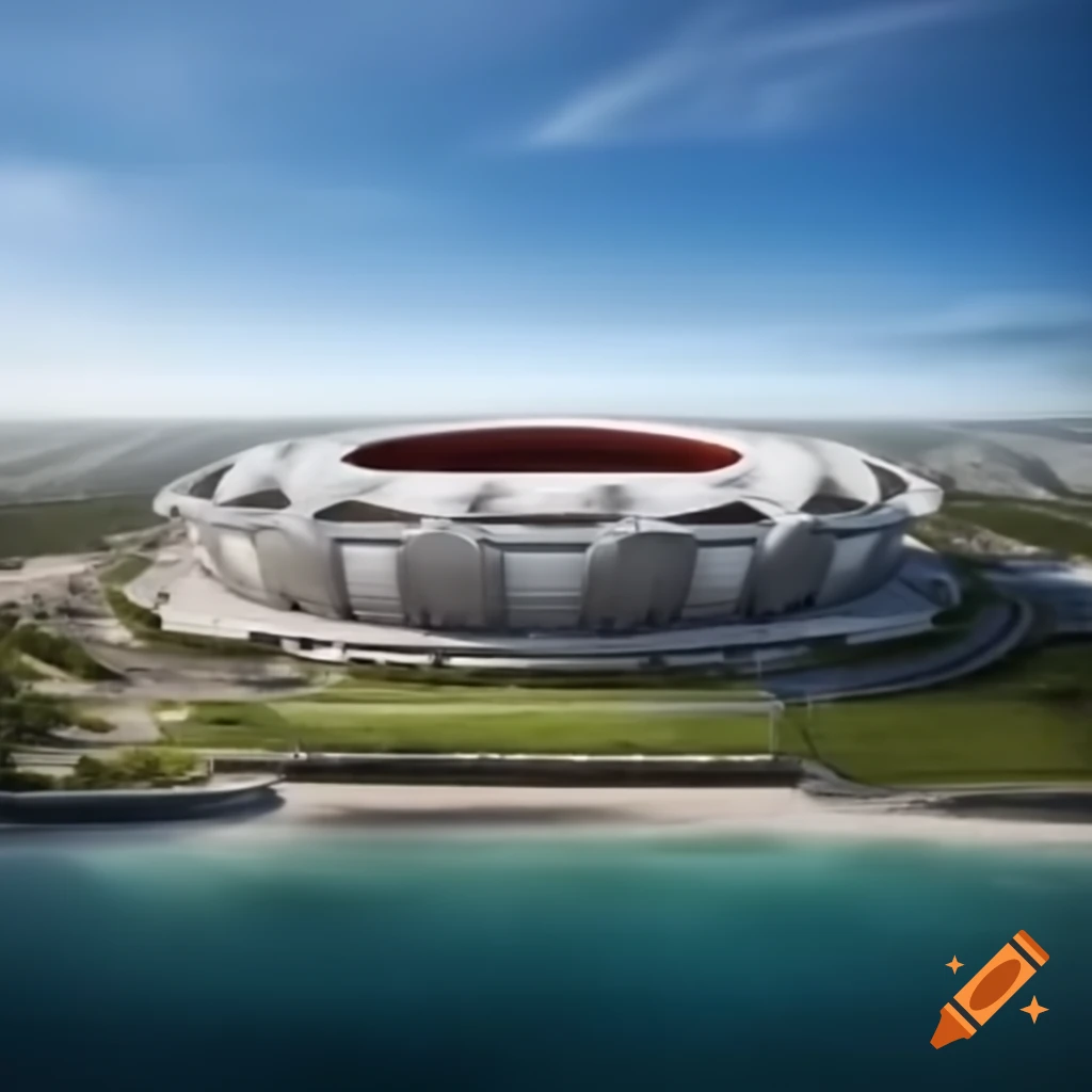 Modern beachfront football stadium inspired by traditional indonesian ...