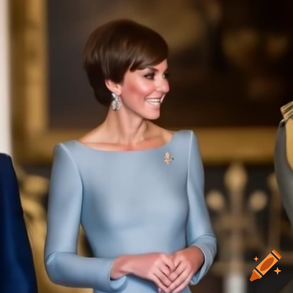 Catherine Middleton's dynamic short pixie cut showcasing a fresh and ...