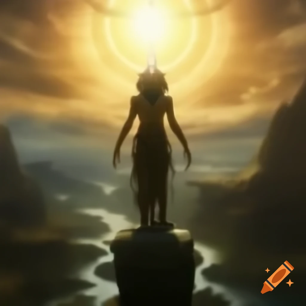 Aeona Character Observing Landscape Under Double Sun With Intricate aeona-character-observing-landscape-under-double-sun-with-intricate