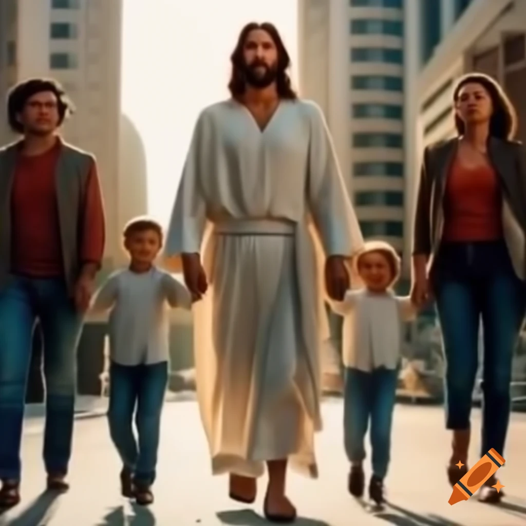 Jesus and children praying together in a church setting on Craiyon