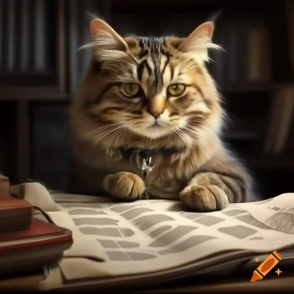 Cat composing sheet music on Craiyon