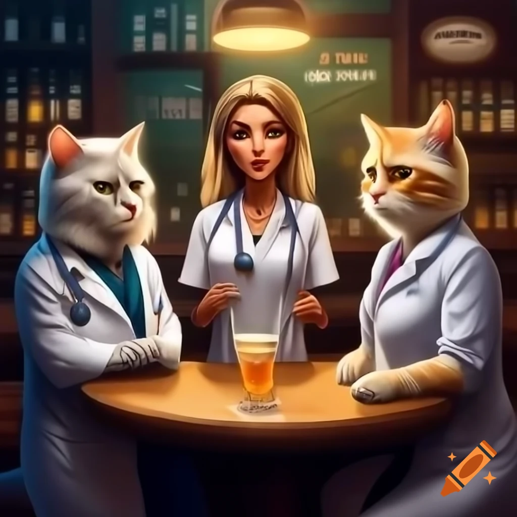 Cat dressed as engineer working on satellite in high-tech lab on Craiyon