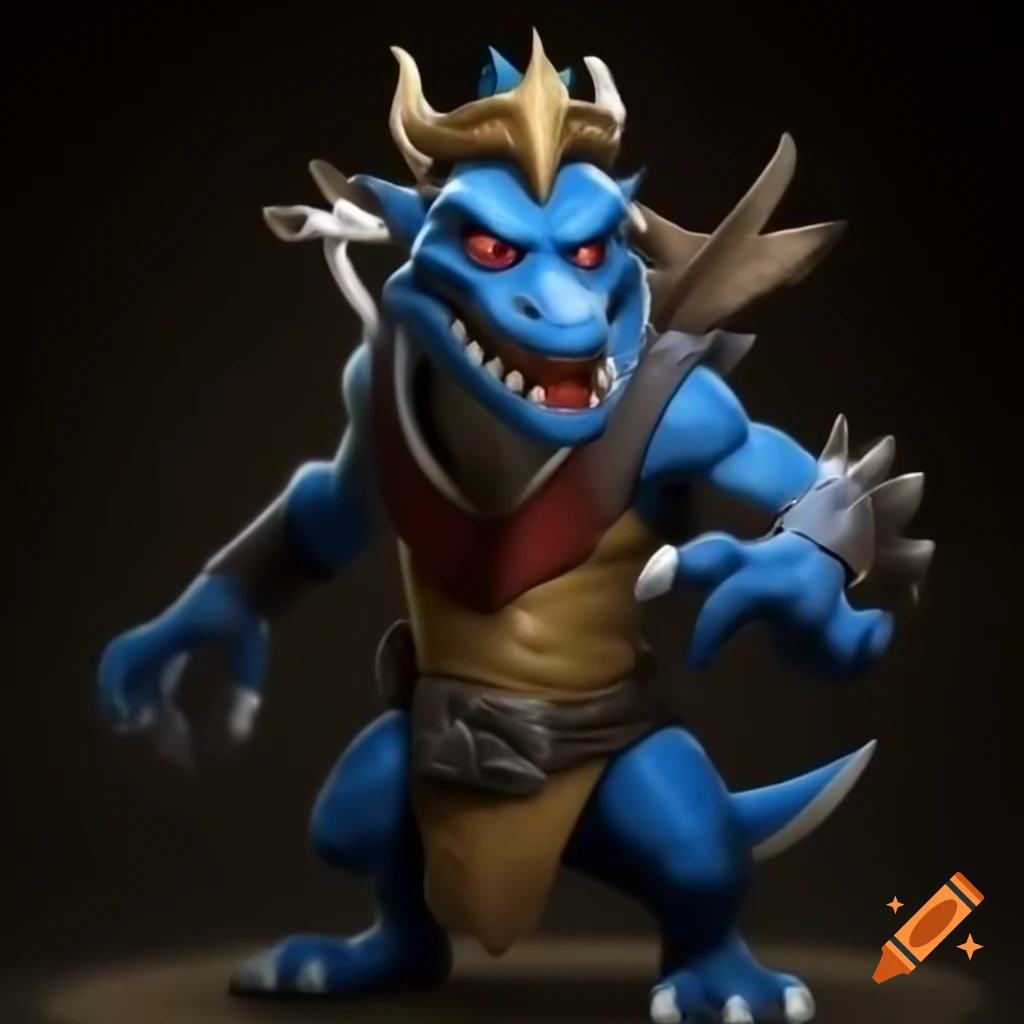 Cobalt king kobold with feathered crown and lightning in clawed hands ...