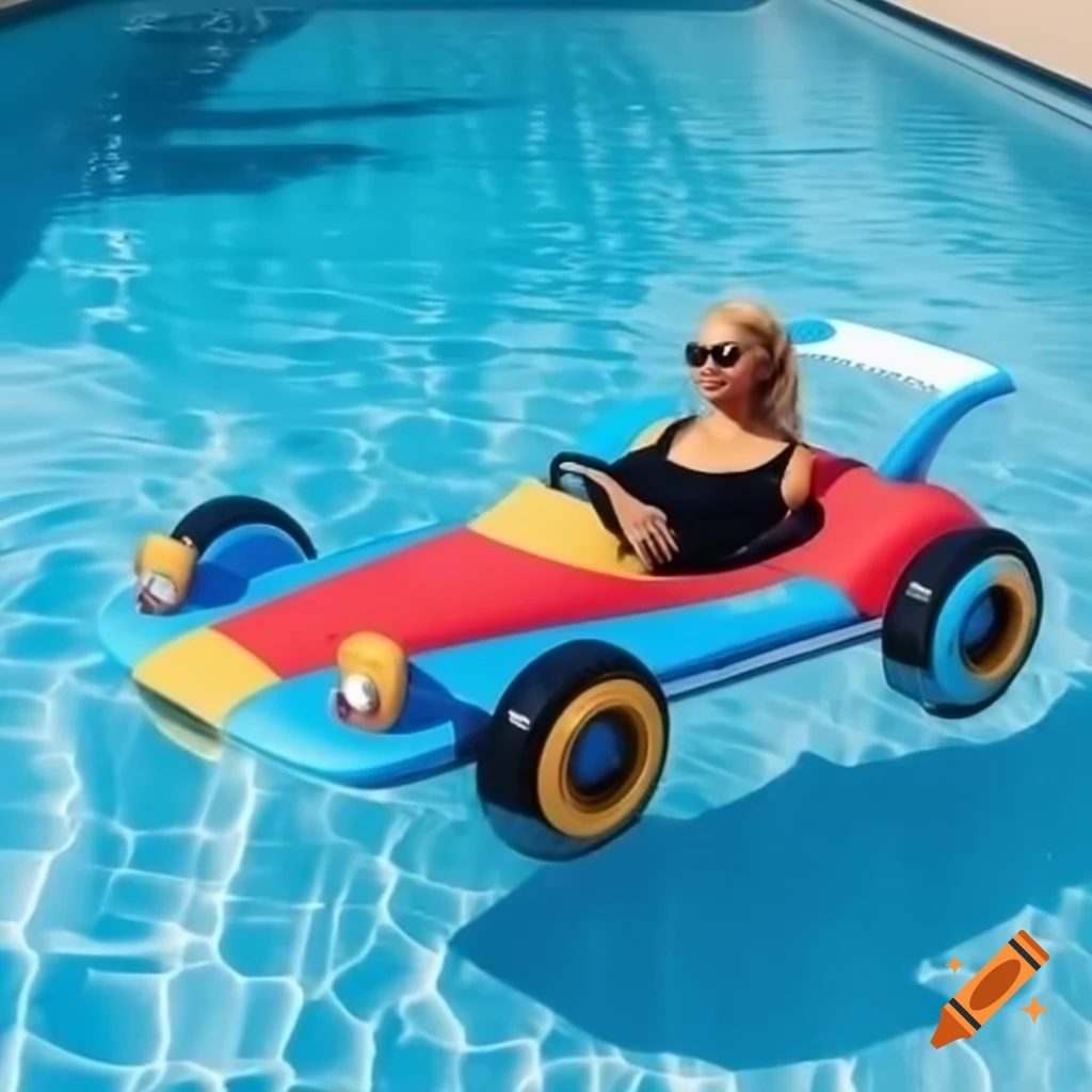 Swimming pool shaped like a car on Craiyon