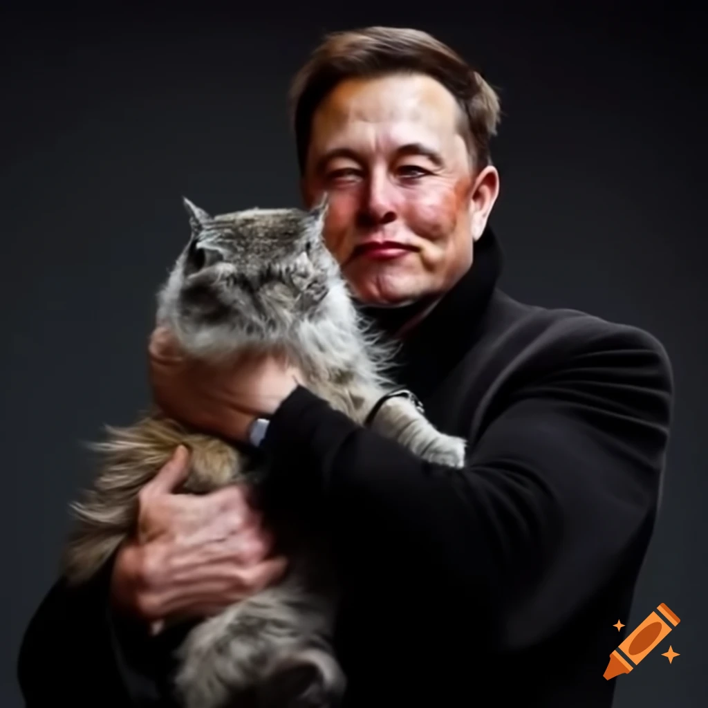 Elon Musk holding bags of money, representing wealth on Craiyon