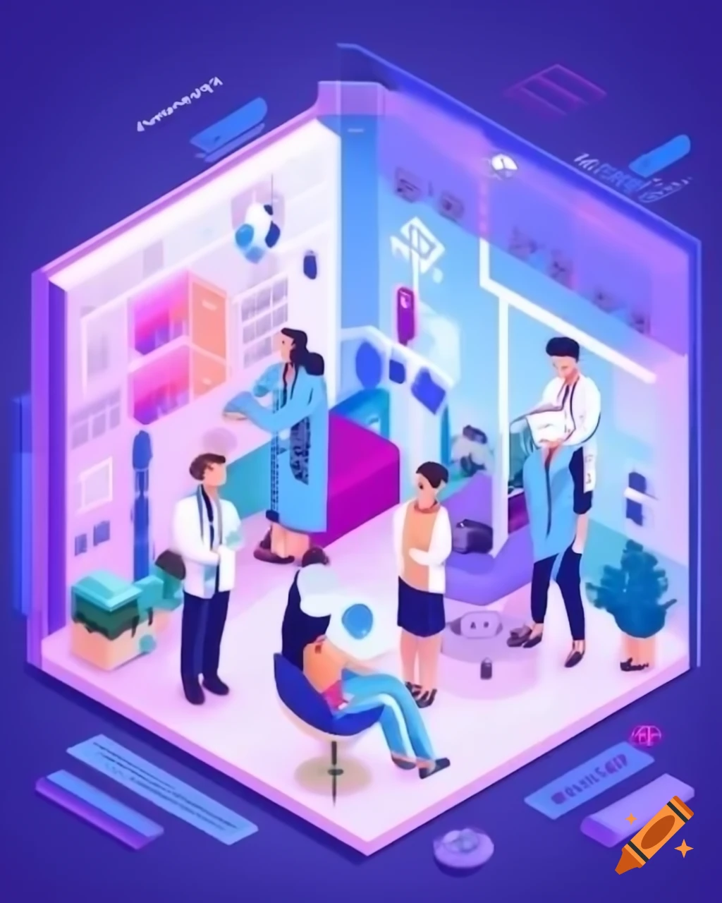 Futuristic healthcare clinic with ai integration and high-tech medical ...