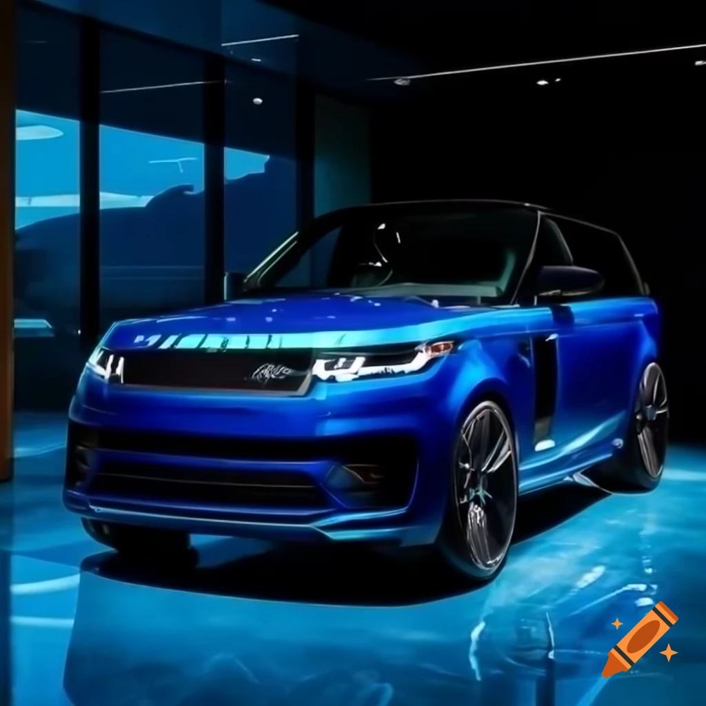 2025 Range Rover Sport SV in luxury showroom with blue nebula matte ...