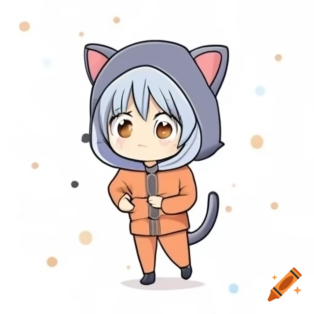 Catboy anime character illustration on Craiyon