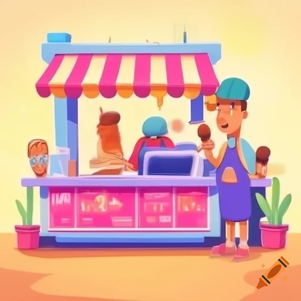 Cozy ice cream scoop cottage with ice cream cones on Craiyon