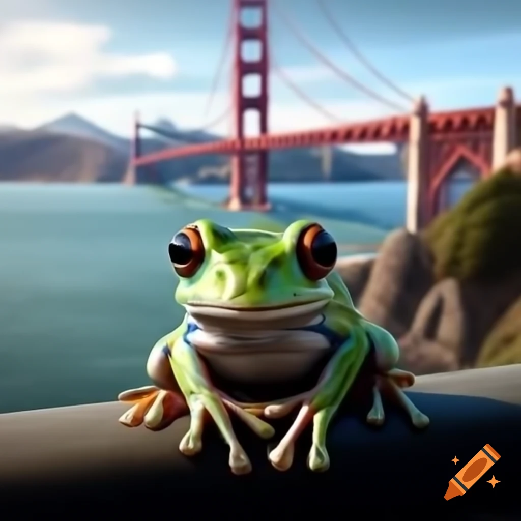 Cute frog character design in pixar animation style on Craiyon