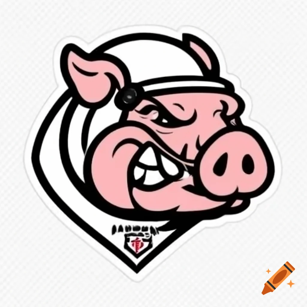 Cartoon pig wearing football helmet as nfl team logo on Craiyon