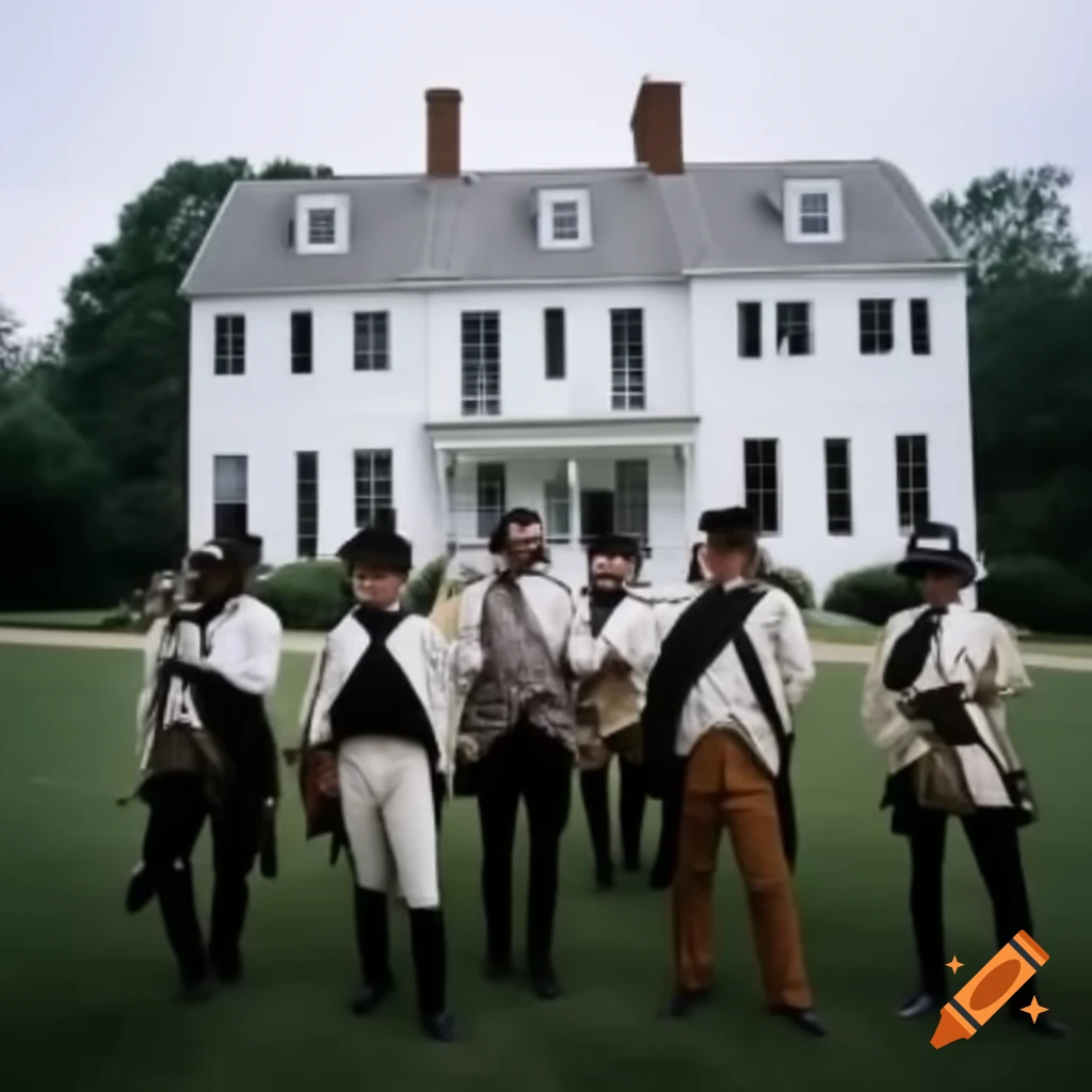 Historical depiction of elite men in 1770s USA on Craiyon