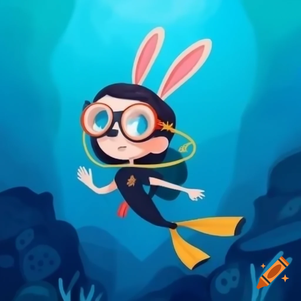 Female scuba diver with bunny ears holding birthday banner underwater ...