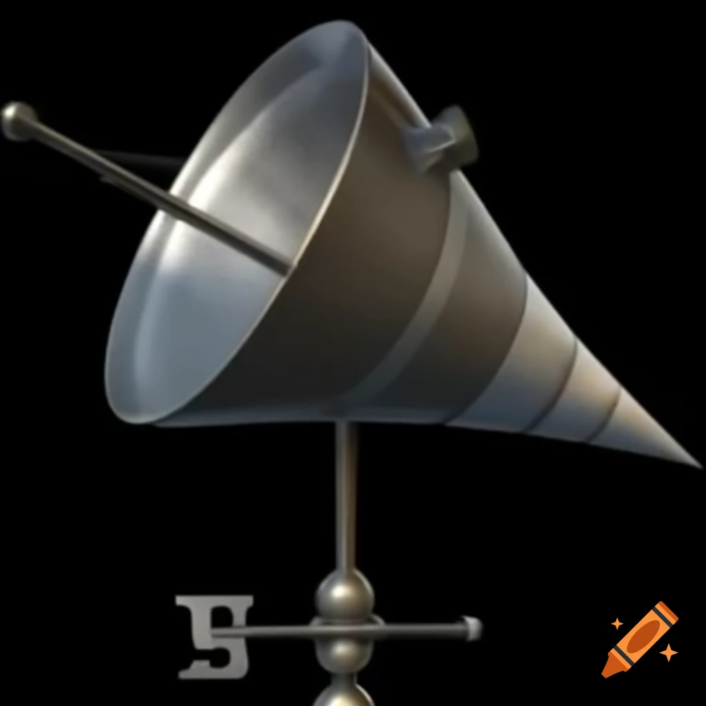 Metal funnel design with decreasing diameter and a vane at the end on ...