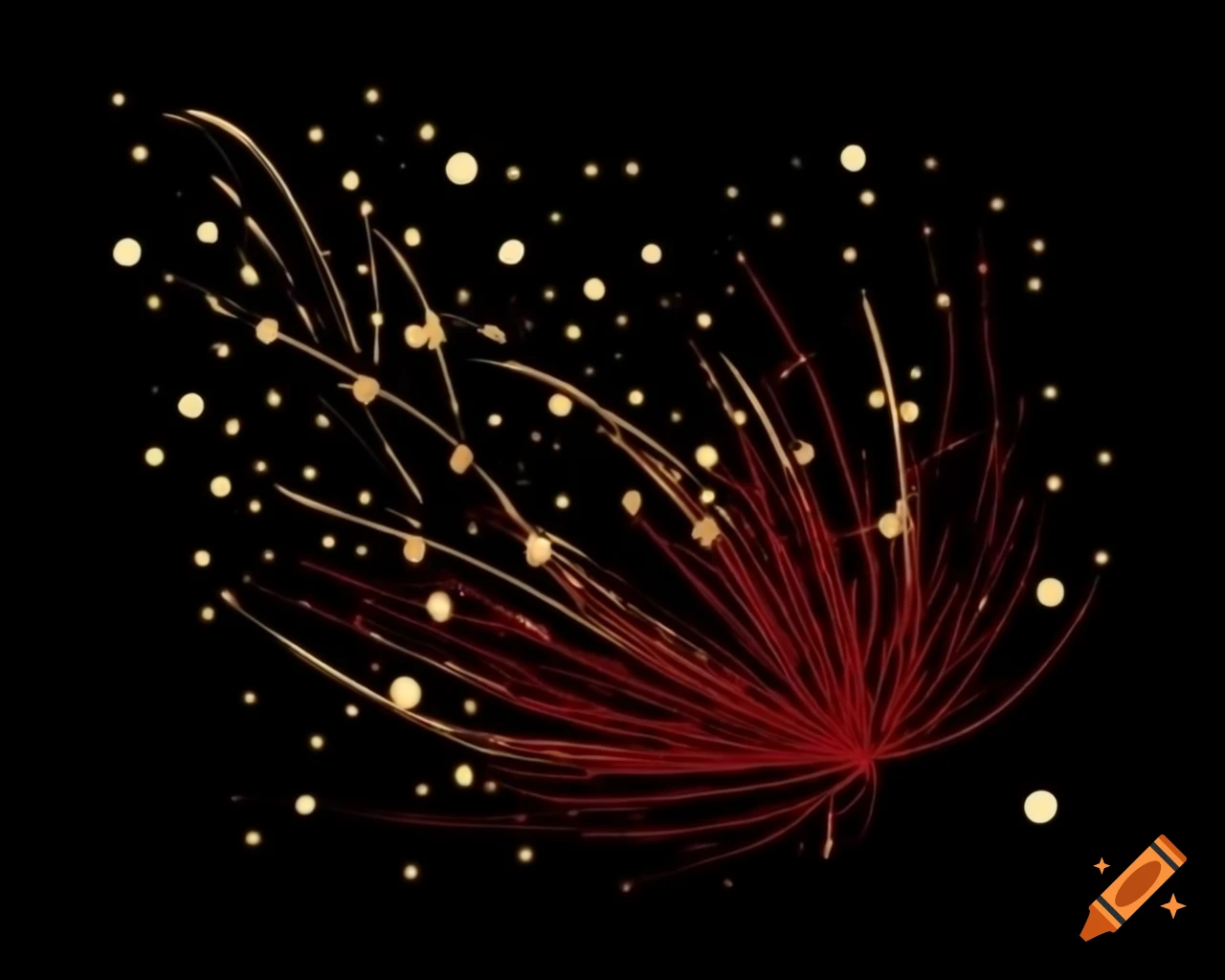 Sparkling red fairy dust with gold and silver highlights in storybook ...