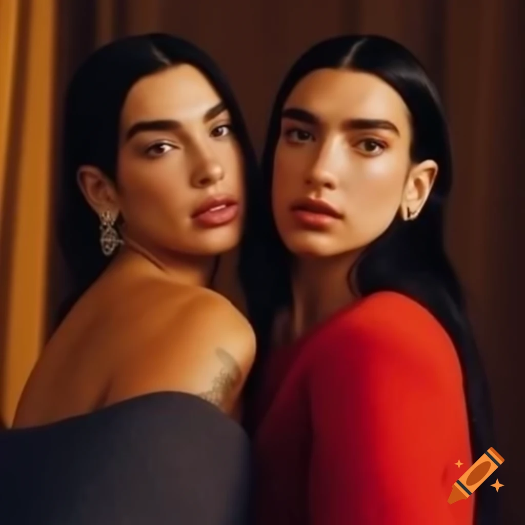 Anitta and dua lipa performing a duet on Craiyon