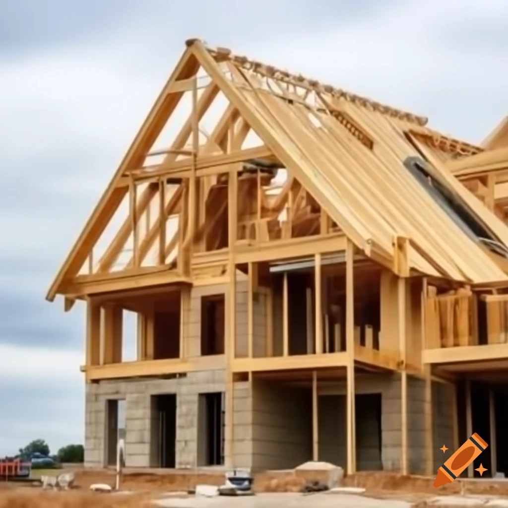 Modern three-story gray house with swimming pool, trees, and two cars ...