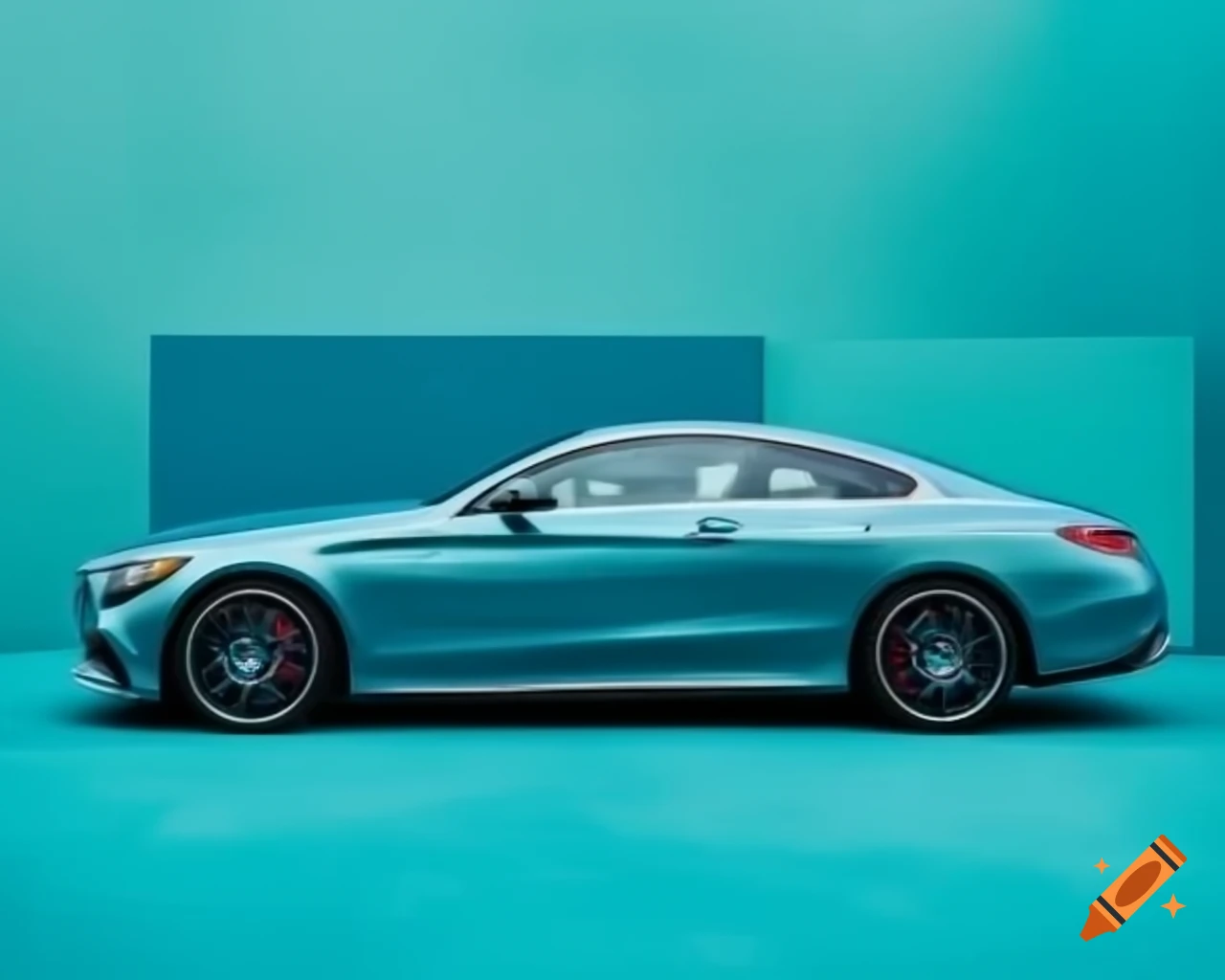 2017 Mercedes S65 coupe in pastel teal color on Craiyon