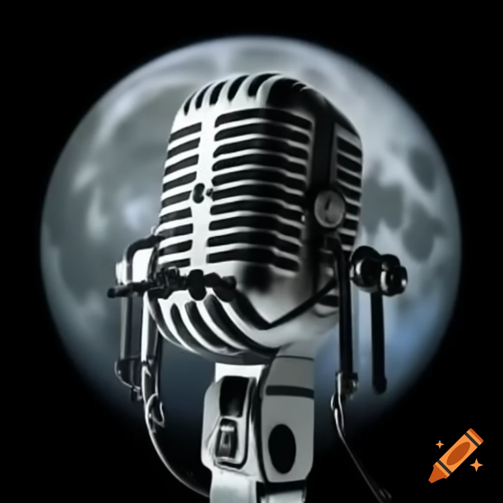 Man singing into microphone with musical notes backdrop, evoking ...