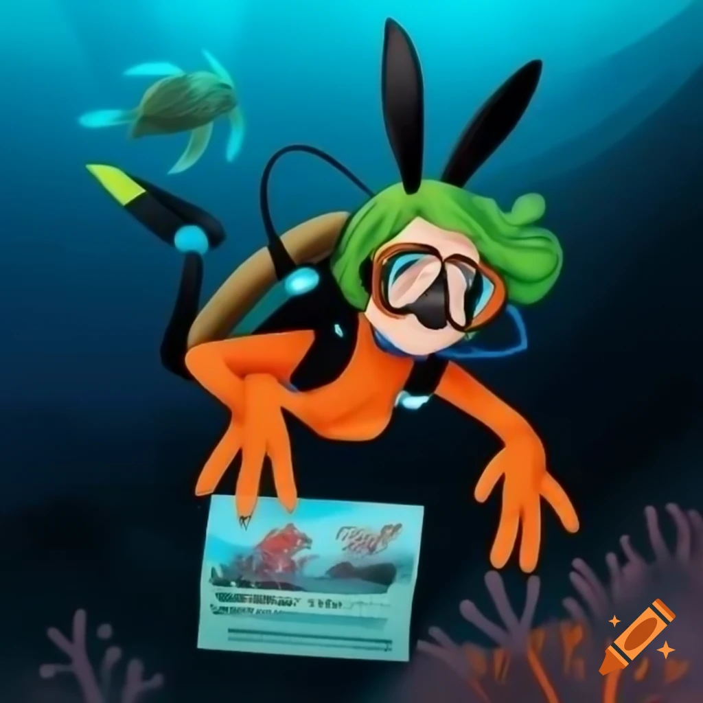 Faceless young male in diving suit swimming with glowing fish school on ...