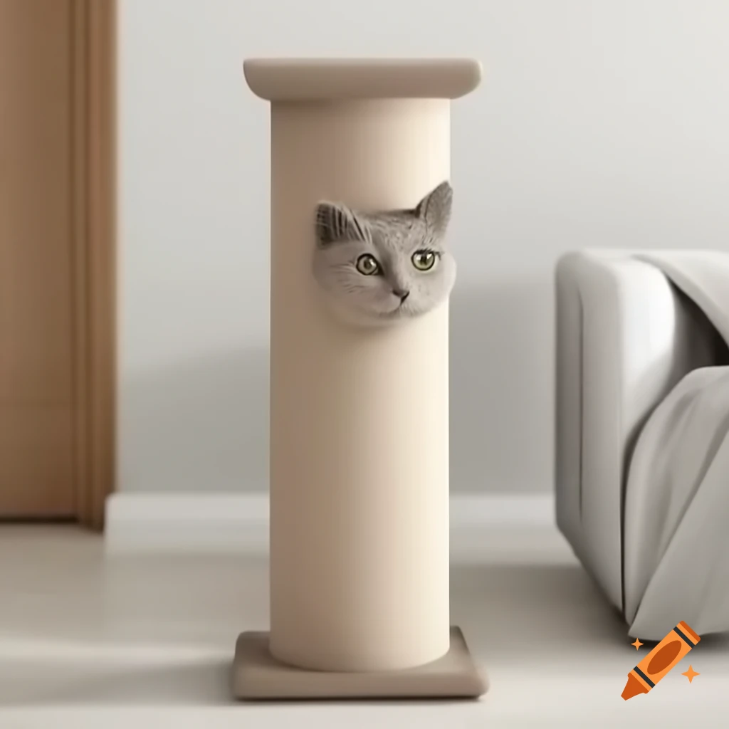 Cat climbing on pillar on Craiyon