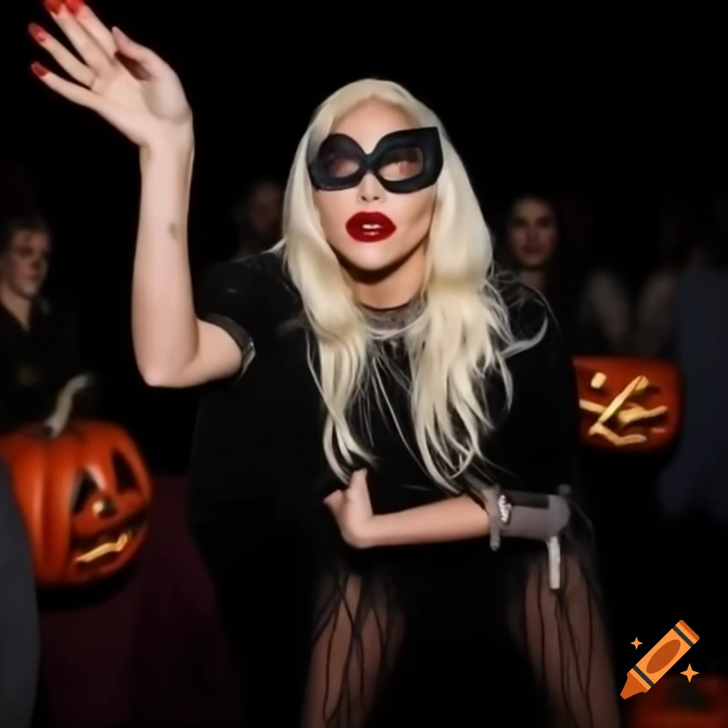 Lady Gaga performing on Halloween on Craiyon