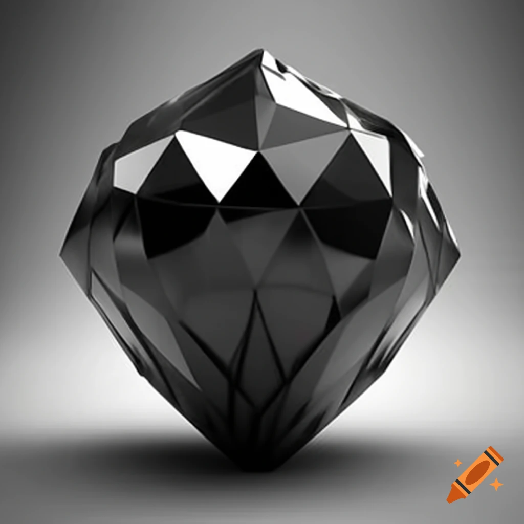 Black and white geometric 3D images with hyper-realistic shading on Craiyon