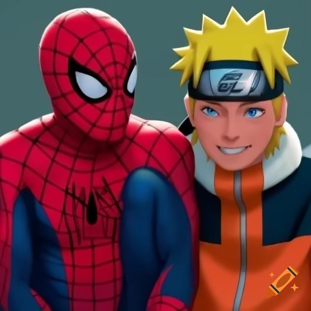 Spiderman and Naruto using Rasengan, engaging directly with viewer on ...