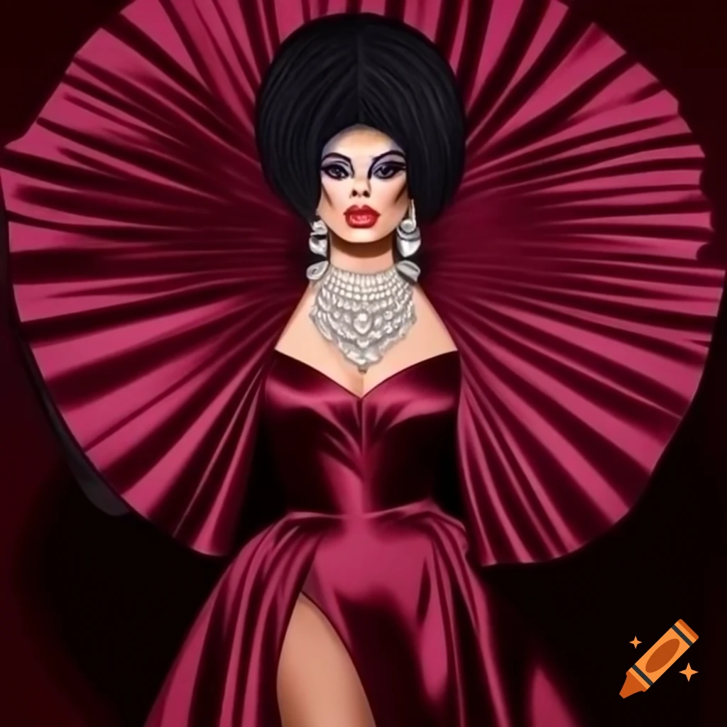 Velma Von Vixen in satin evening gown channeling old Hollywood glamour ...