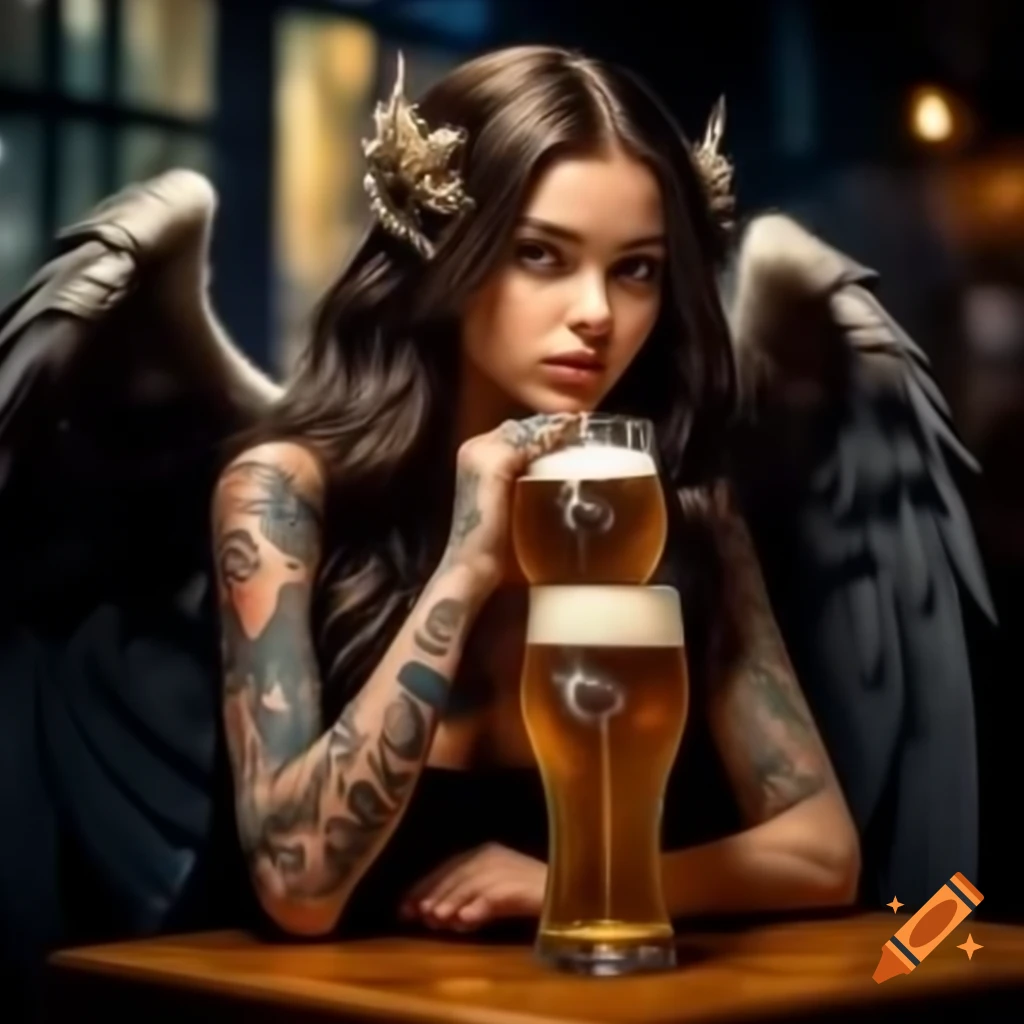 Man with viking helmet enjoying a beer in a rose garden on Craiyon